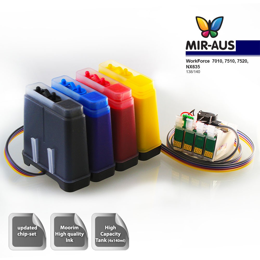 Continuous ink supply system with pigment ink for Epson workforce 7010