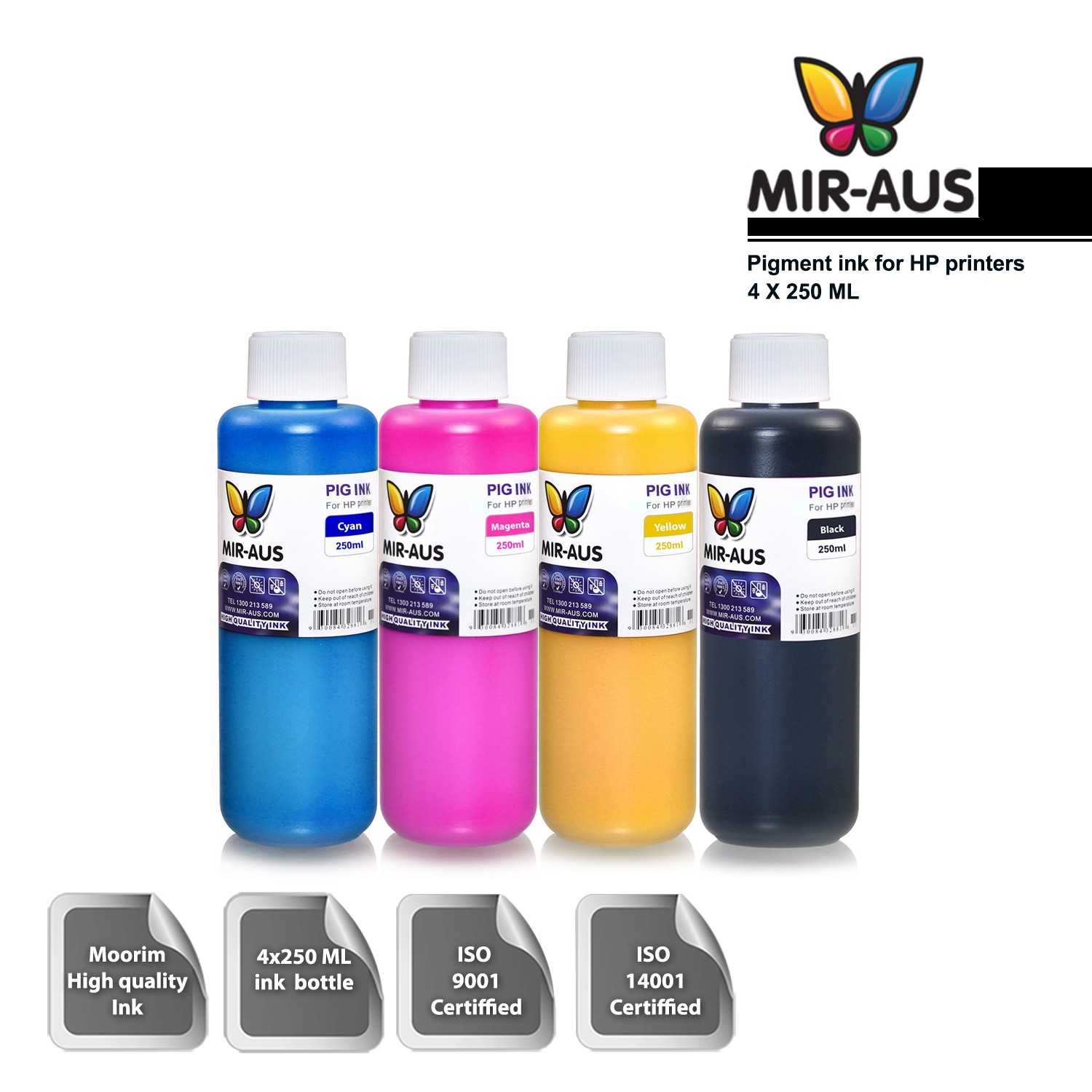 250 ml 4 Colours pigment ink for Hp printers