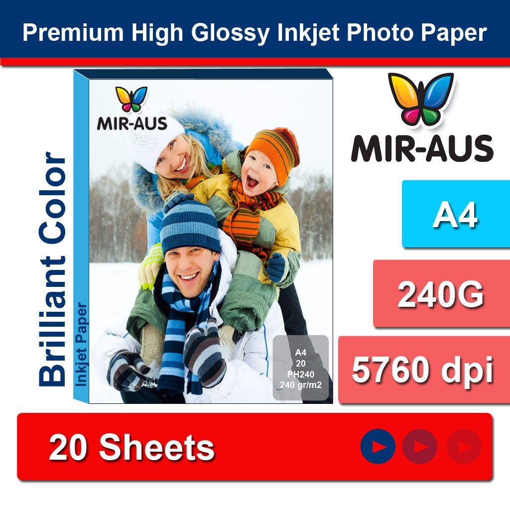 MIR-AUS online shopping-A4 240G Premium High Glossy Inkjet Photo Paper- in