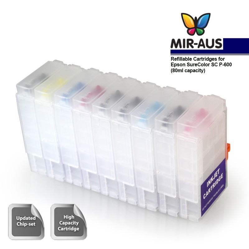 Refillable high capacity (180ml) ink cartridge for EPSON SureColor SC P600