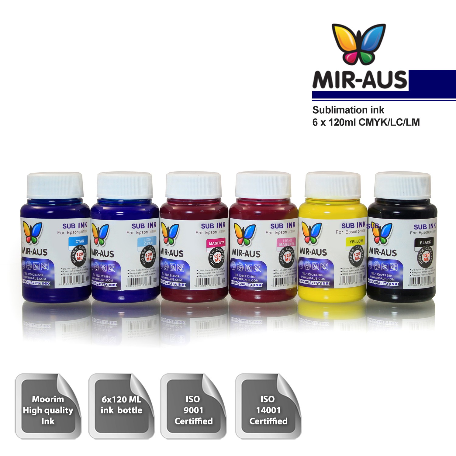 6x120ml sublimation ink